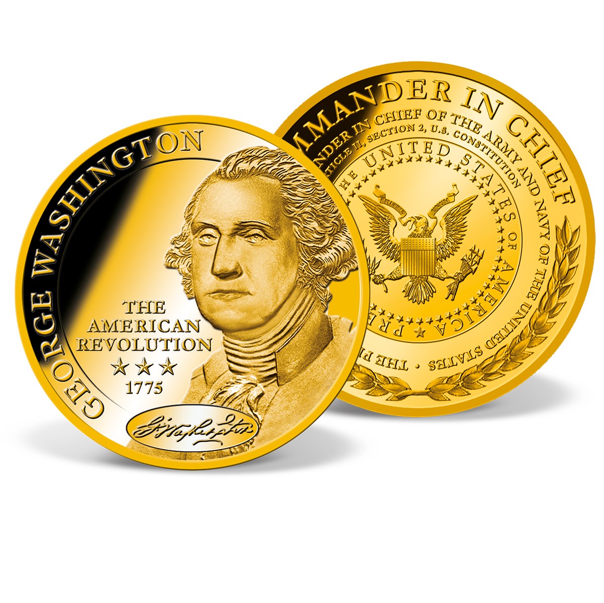 George Washington - Commander in Chief Commemorative Gold Coin | Solid ...