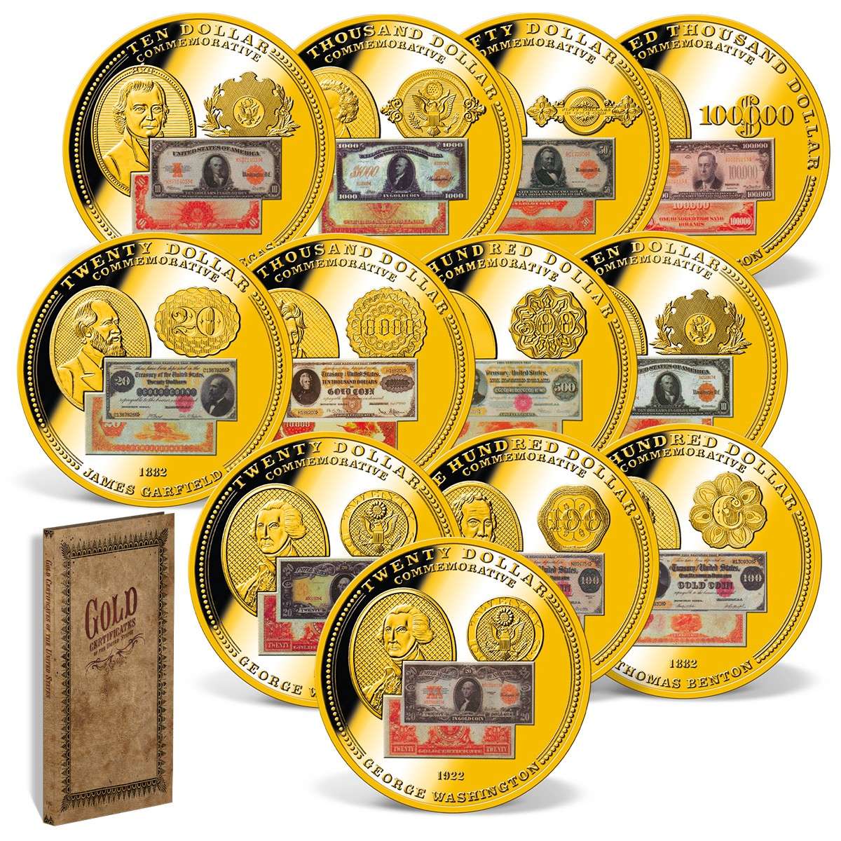 Gold Certificates of the United States Coin Set | Gold-Layered | Gold ...