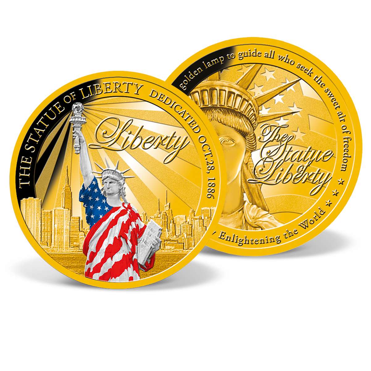 Colossal Statue of Liberty Commemorative Coin | Gold-Layered | Gold ...