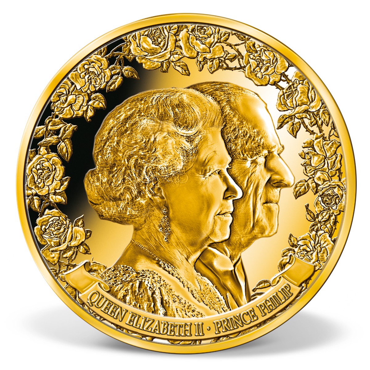 Queen Elizabeth II and Prince Philip Commemorative Coin | Gold-Layered ...