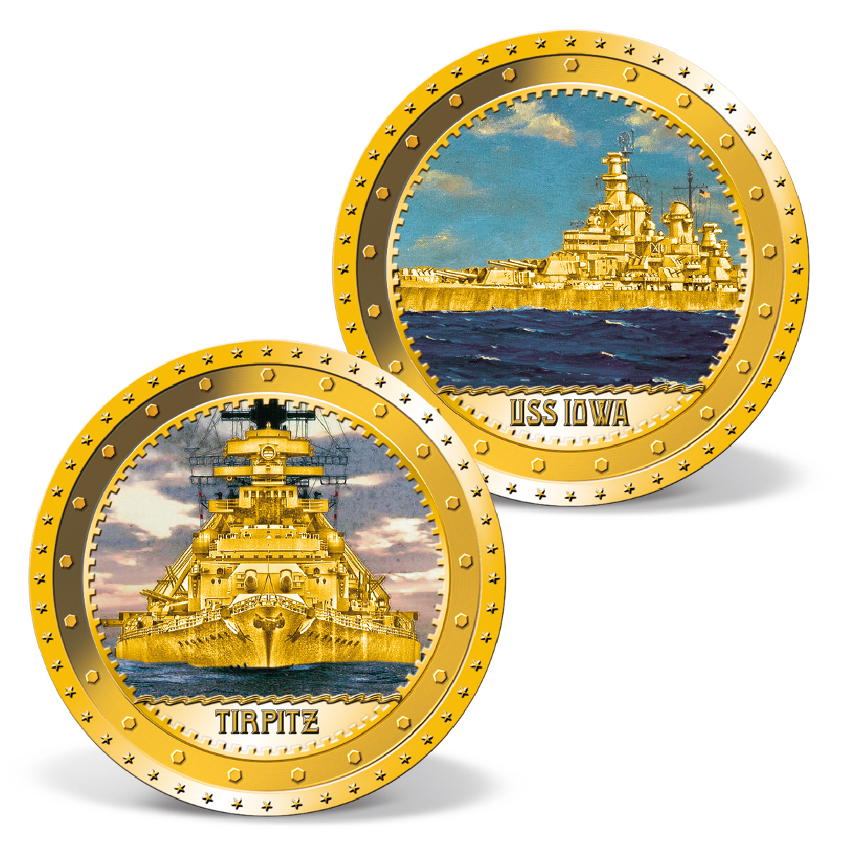 Famous Battleships of World War II Coin Set | Gold-Layered | Gold ...