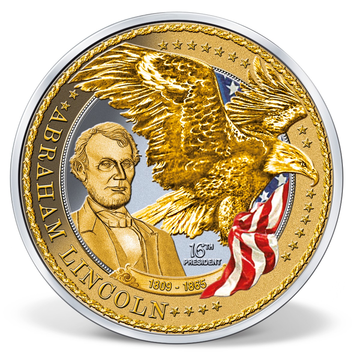 Gigantic Abraham Lincoln Commemorative Coin | Gold-Layered | Gold ...