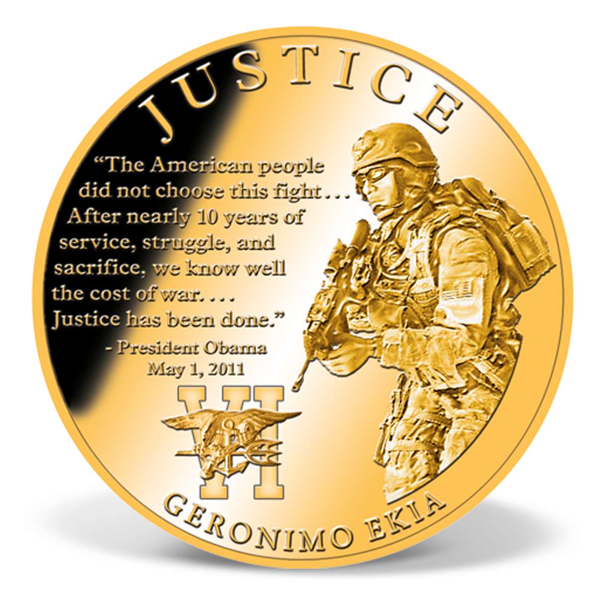 Justice Operation Geronimo Commemorative Coin | Gold-Layered | Gold ...