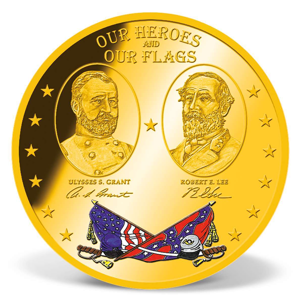 Heroes and Flags of the Civil War Commemorative Coin | Gold-Layered ...