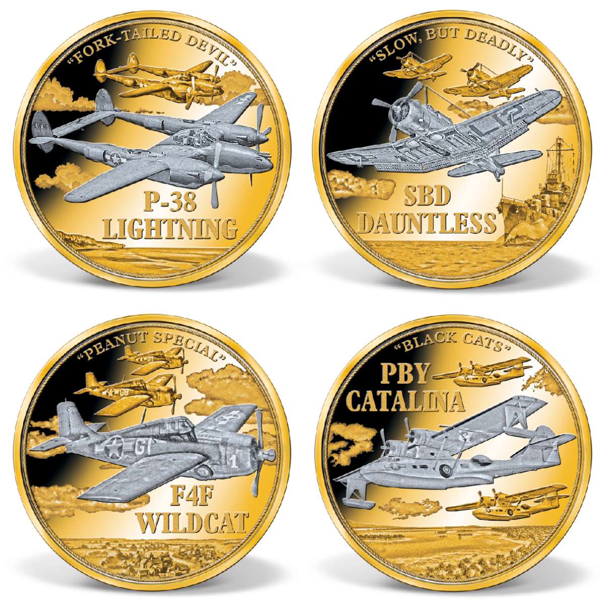 Wings of World War II Commemorative Coin Set | Air, Space and Sea ...