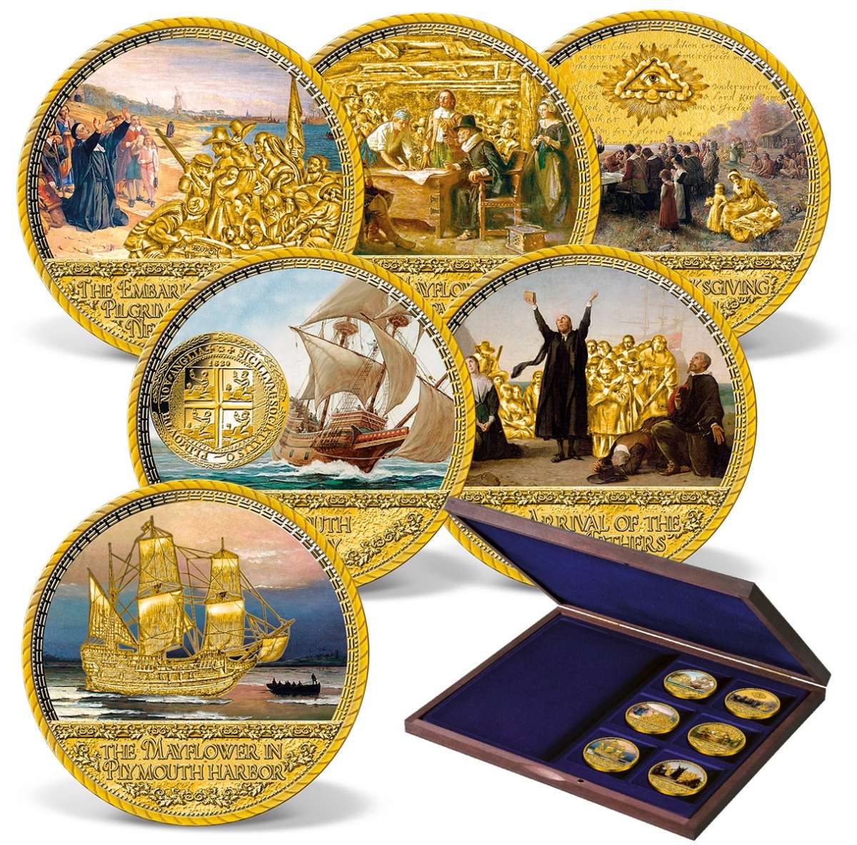 The Mayflower Coin Set | Gold-Layered | Gold | American Mint