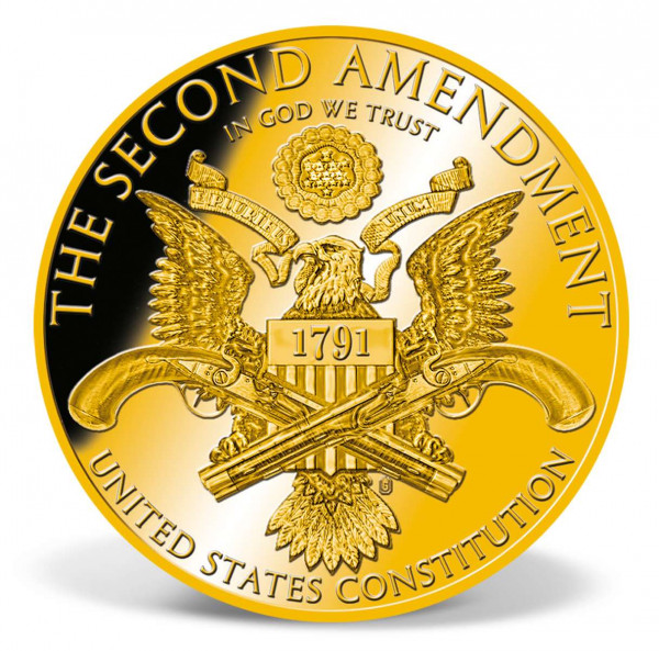 Thomas Jefferson Second Amendment Commemorative Coin | Gold-Layered | Gold | American Mint