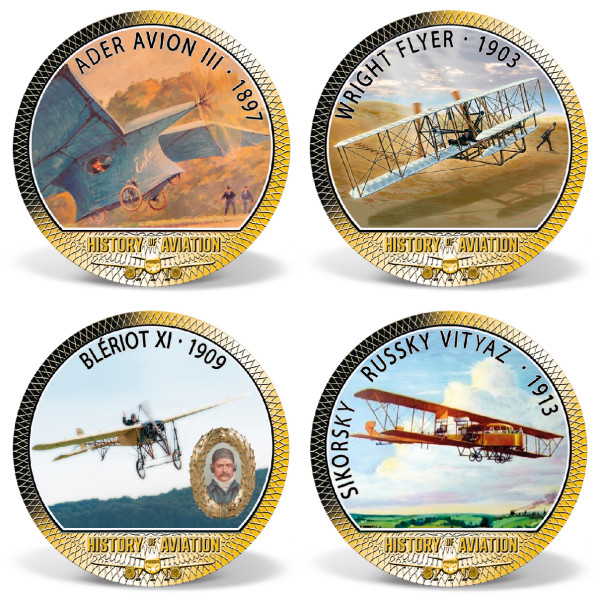 History of Aviation Coin Set | Gold-Layered | Gold | American Mint