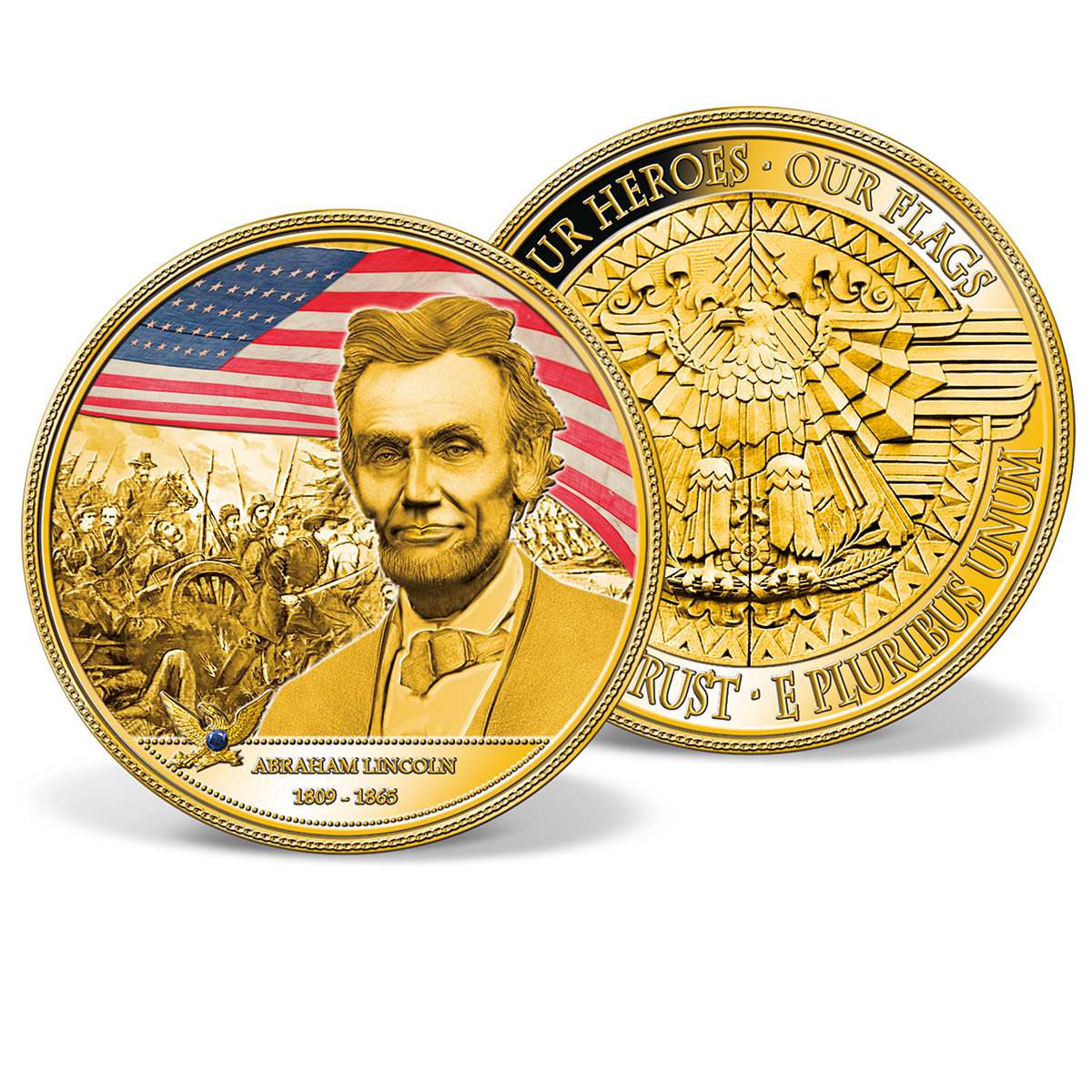 Abraham Lincoln Colossal Commemorative Coin | Gold-Layered | Gold ...