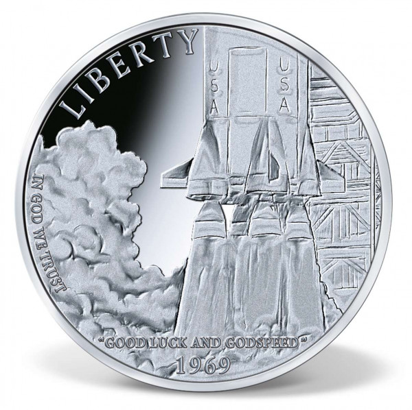 Apollo 11 Launch Commemorative Coin | Silver-Plated | Silver | American ...