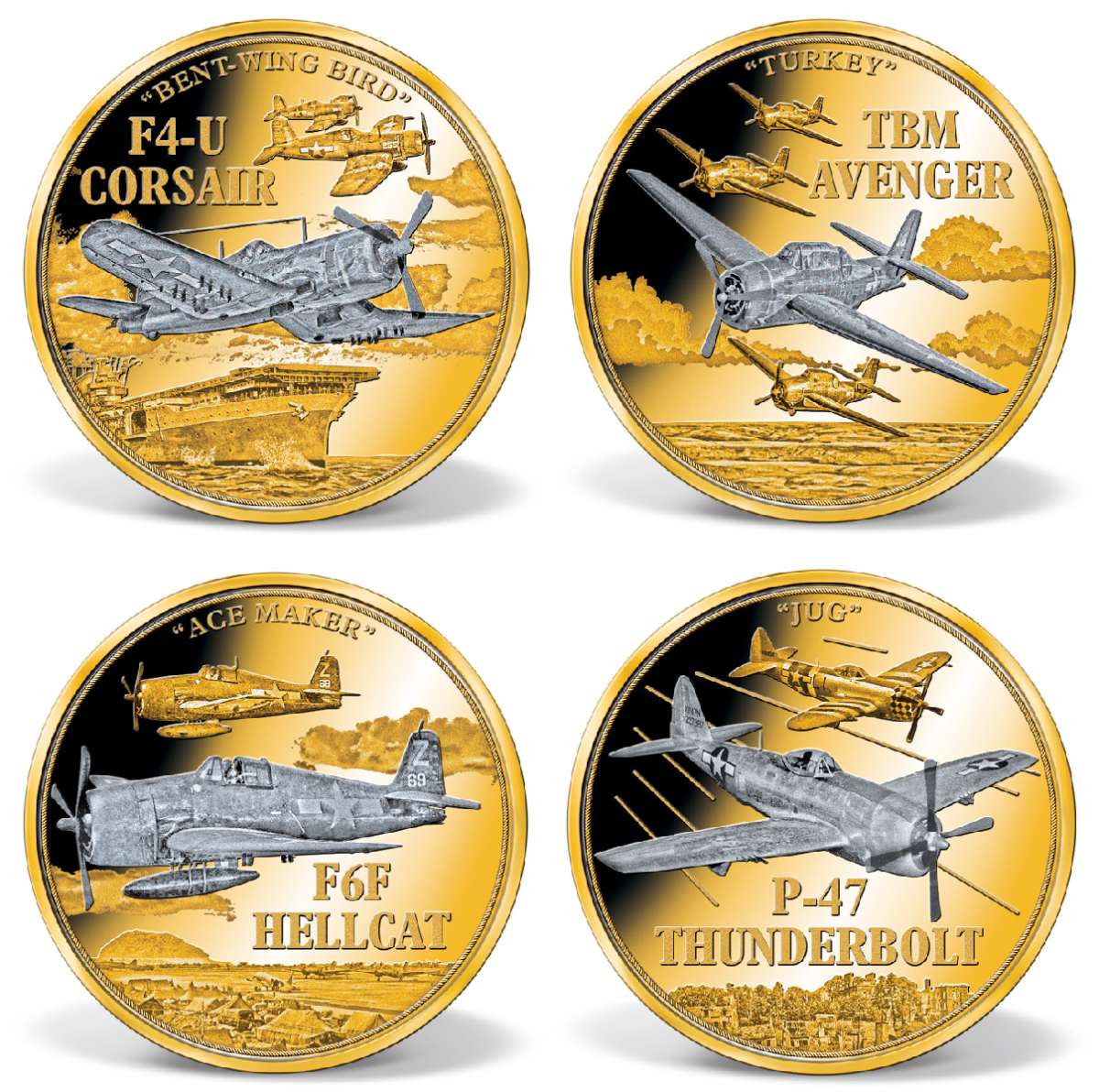 Wings of World War II Commemorative Coin Set | Air, Space and Sea ...