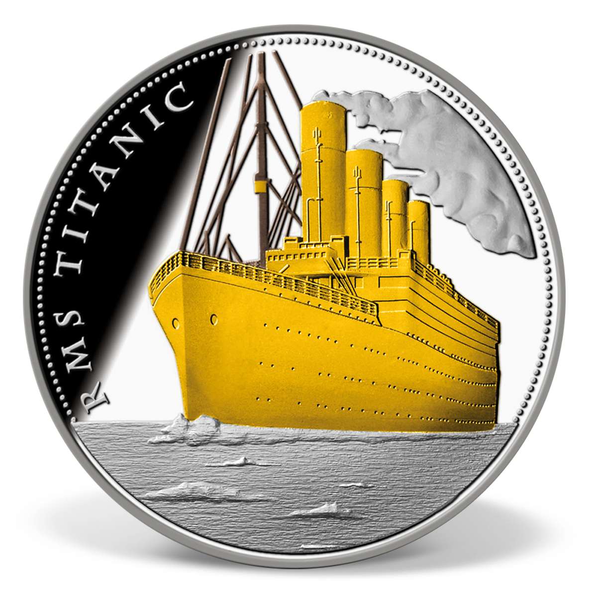 RMS Titanic Commemorative Color Coin | Gold-Layered | Gold | American Mint