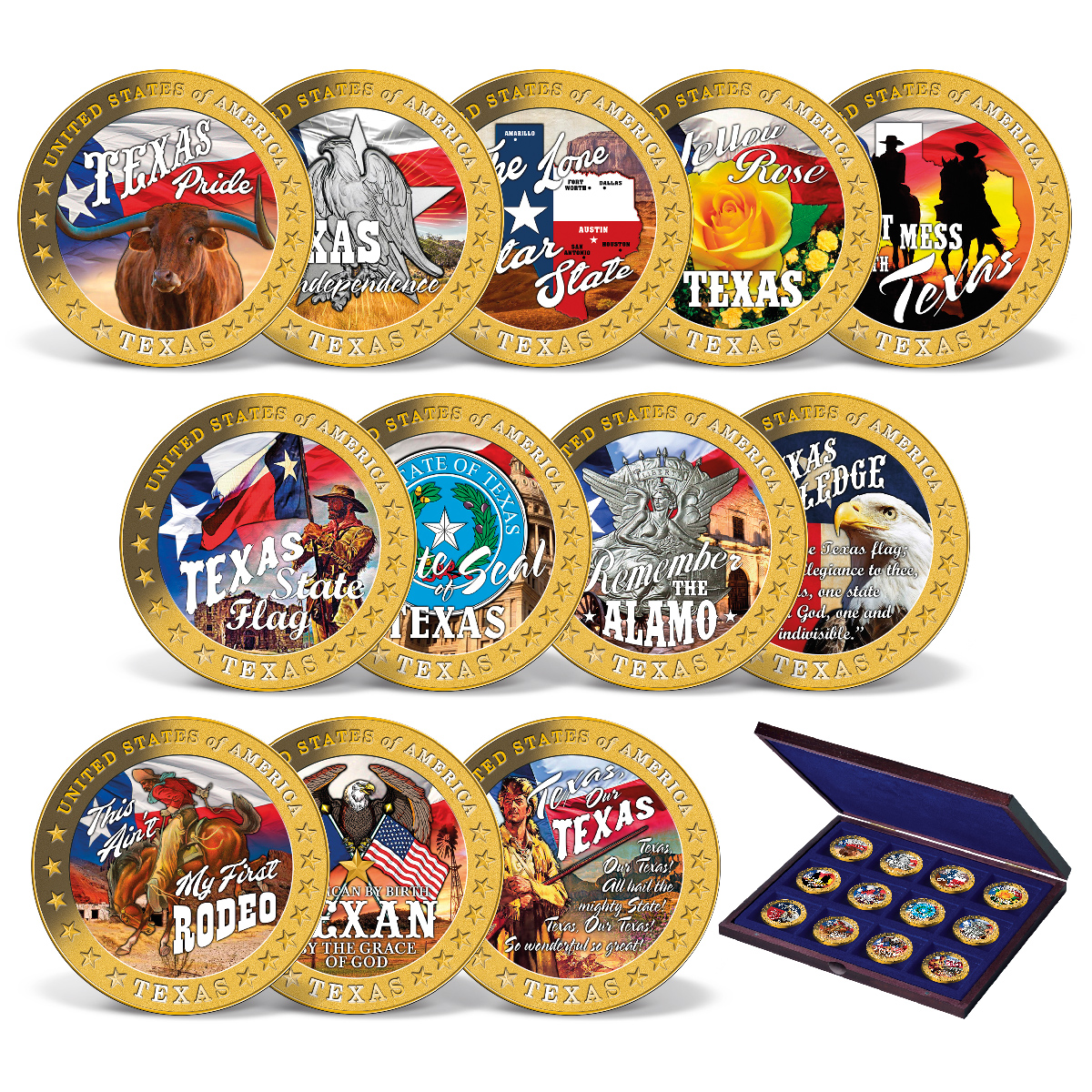Pride of Texas Coin Set | Gold-Layered | Gold | American Mint