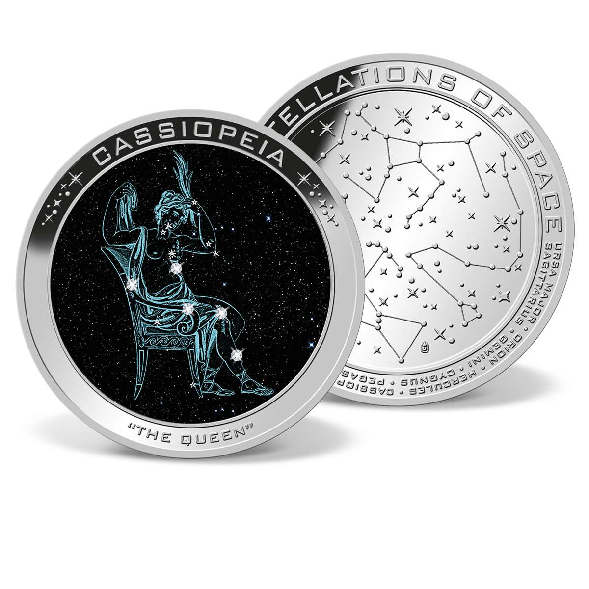 Cassiopeia Colossal Concave Commemorative Coin | Silver-Plated | Silver ...