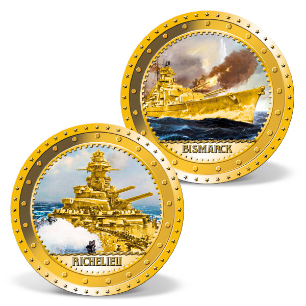 Famous Battleships of World War II Coin Set | Gold-Layered | Gold ...
