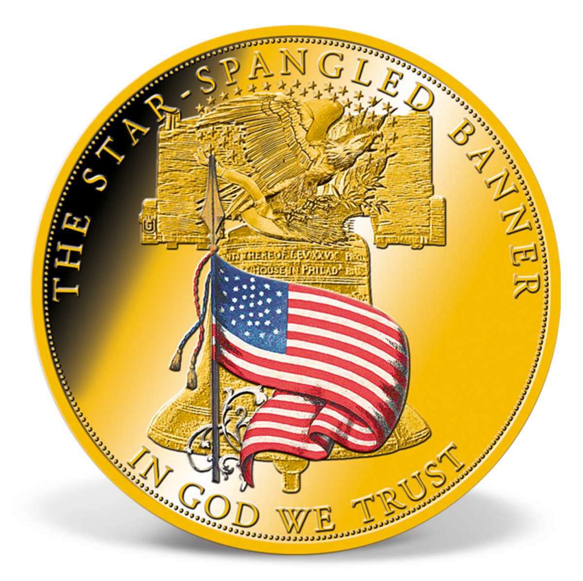 Colossal Star-Spangled Banner Commemorative Coin | Gold-Layered | Gold ...