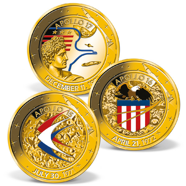 The Apollo Missions Color Coin Set | Gold-Layered | Gold | American Mint