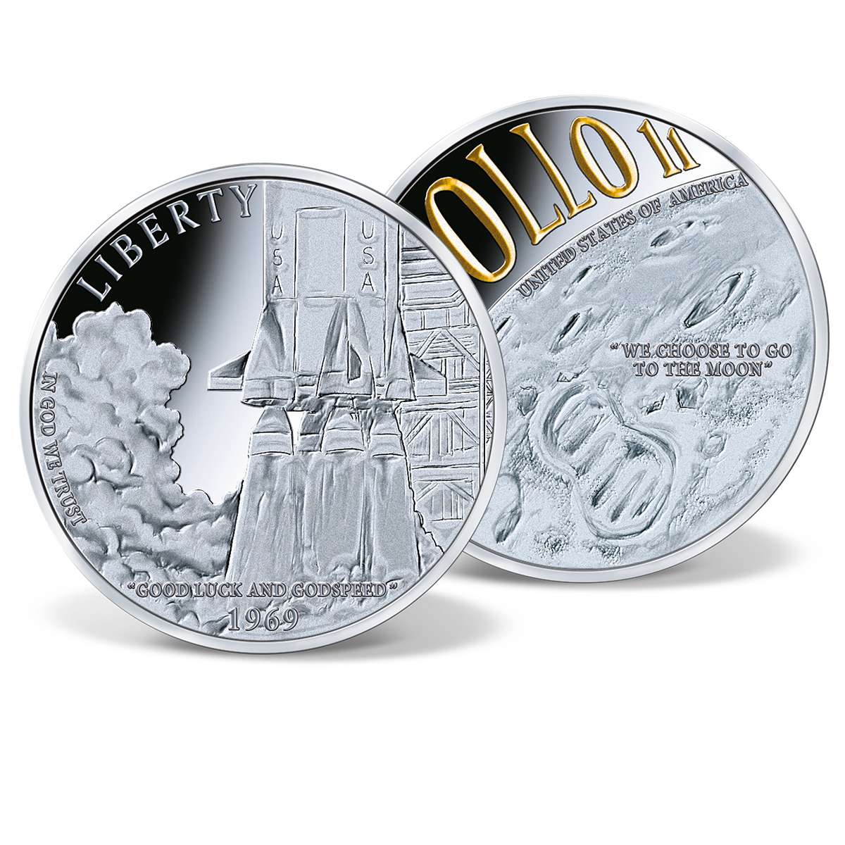 Apollo 11 Launch Commemorative Coin | Silver-Plated | Silver | American ...