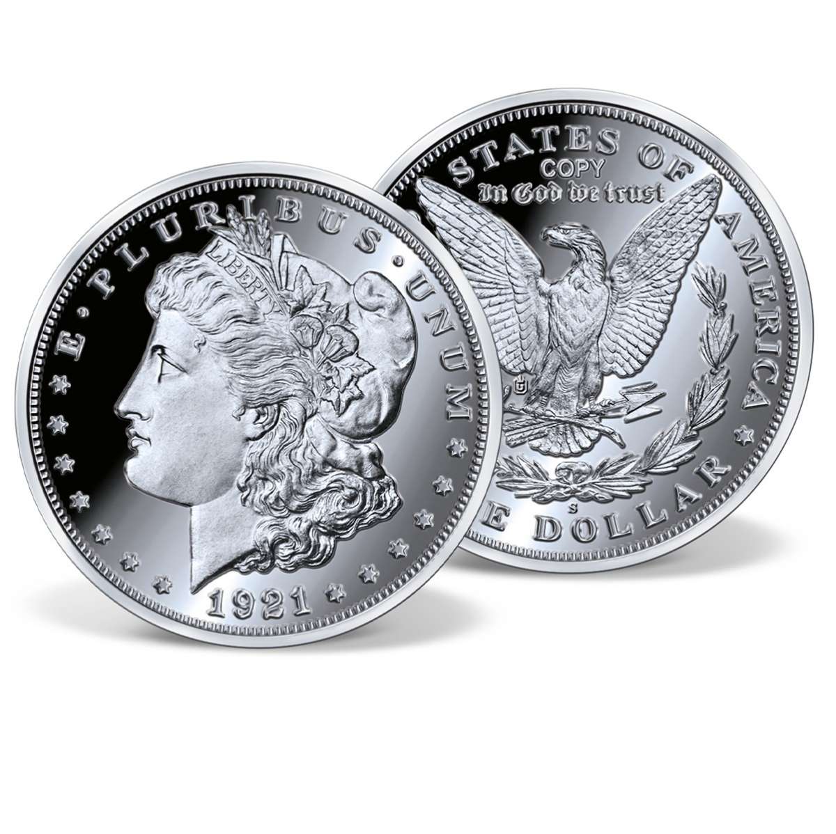 1921-D Morgan Dollar High Relief Archival Replica | Silver-Plated ...