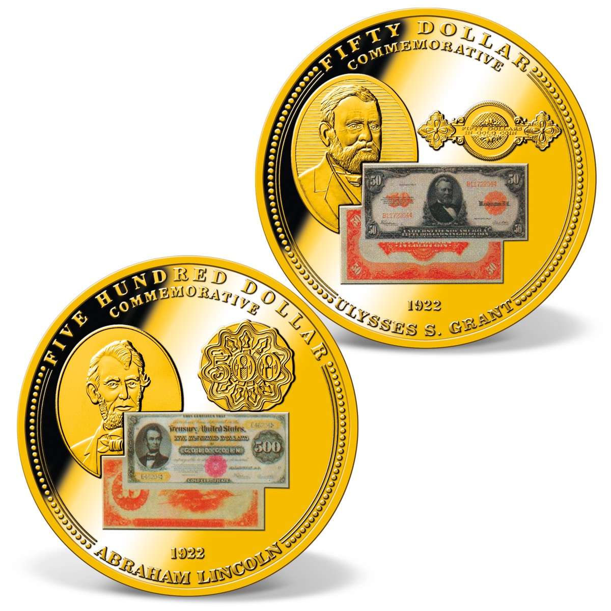 Gold Certificates of the United States Coin Set | Gold-Layered | Gold ...