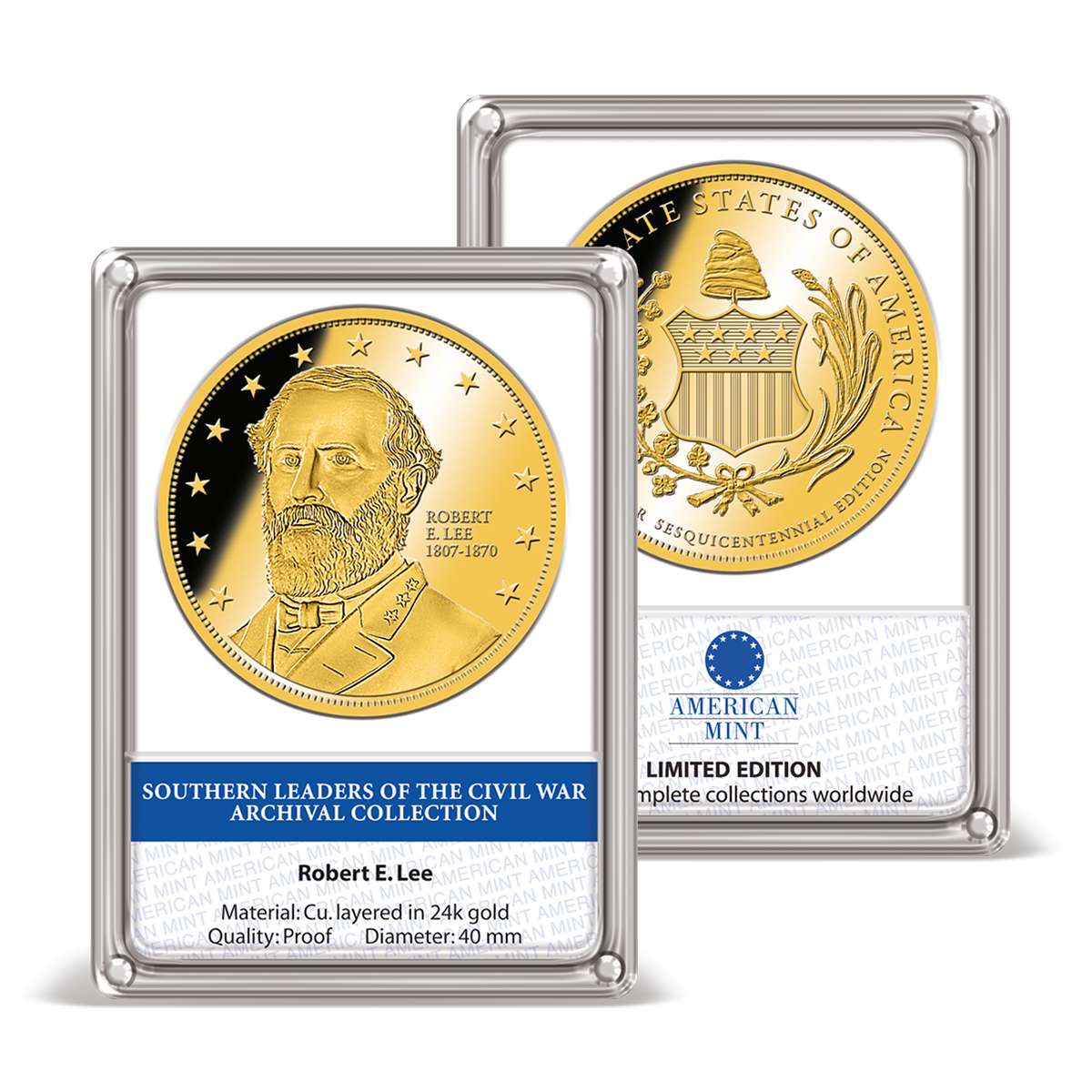 Robert E. Lee Archival Edition Commemorative Coin | Gold-Layered | Gold ...