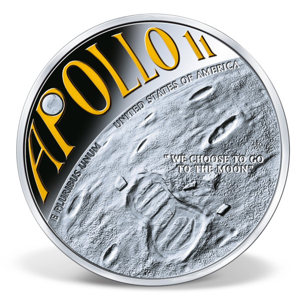 Apollo 11 - First Moon Walk Commemorative Coin | Gold-Layered | Gold ...