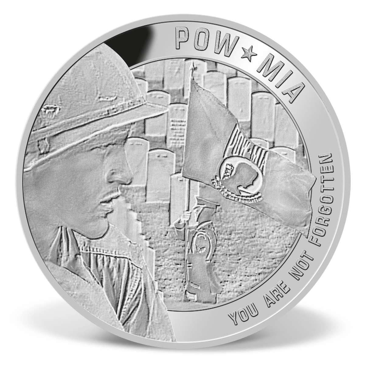 POW-MIA Commemorative Coin | Silver-Plated | Silver | American Mint