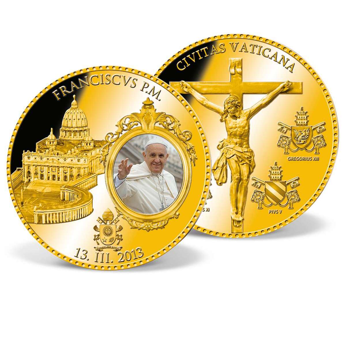'Pope Francis' Commemorative Coin | Gold-Layered | Gold | American Mint