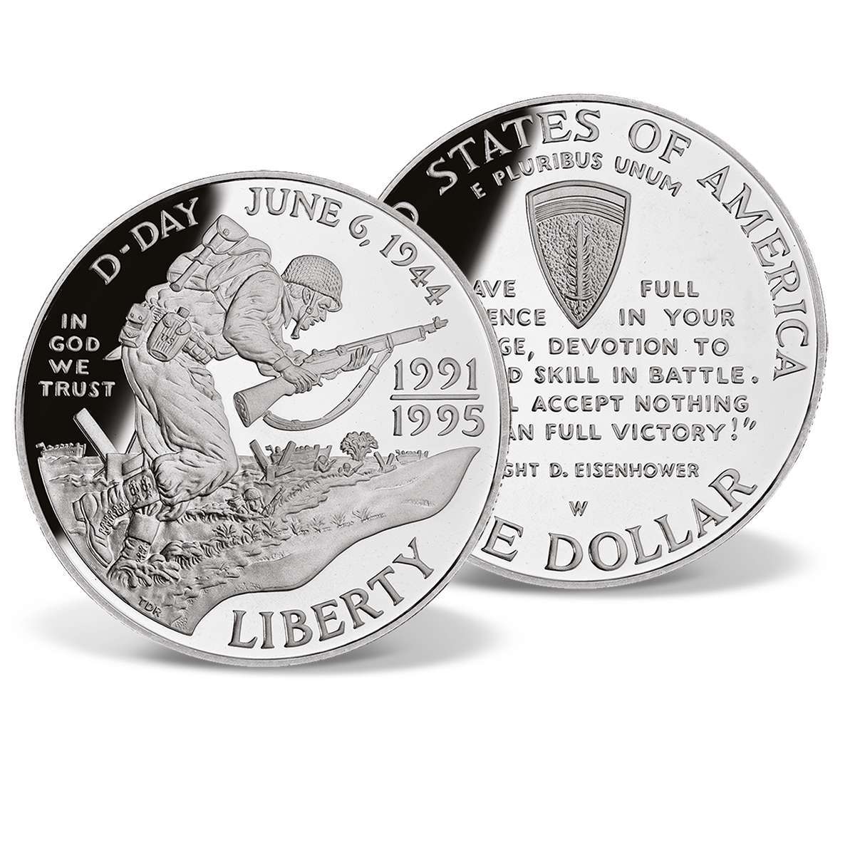 World War II - D-day 50th Anniversary Silver Dollar | Solid Silver ...