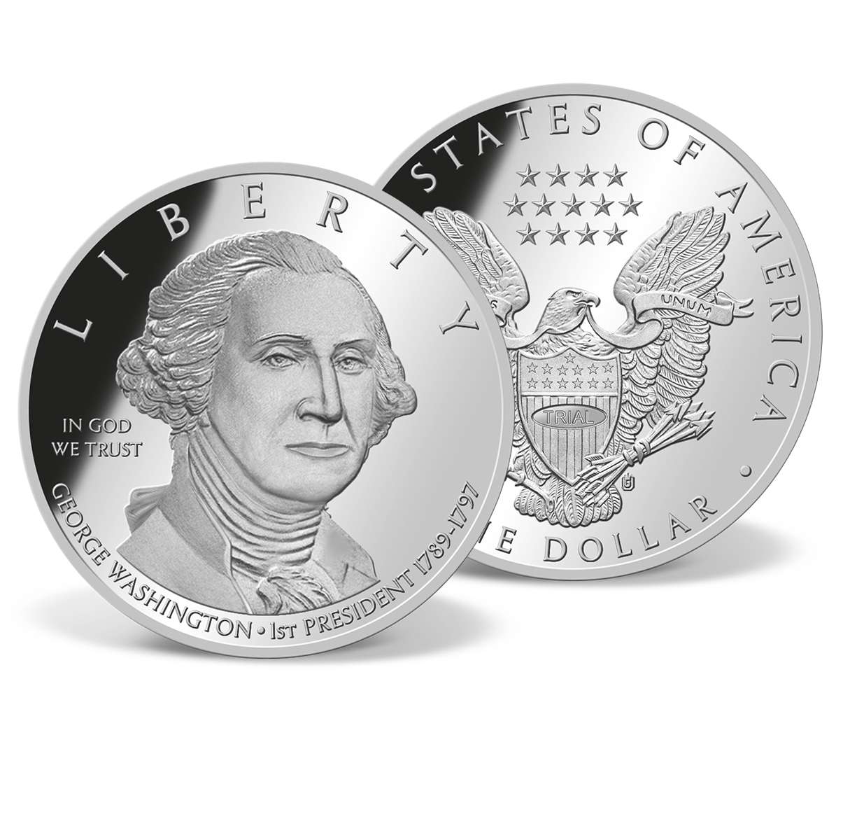 George Washington Silver Dollar Trial | Silver-Plated | Silver ...