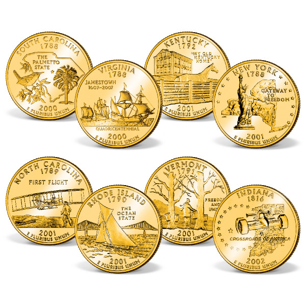 Gold-Layered State Quarters Set | Gold-Layered | Gold | American Mint