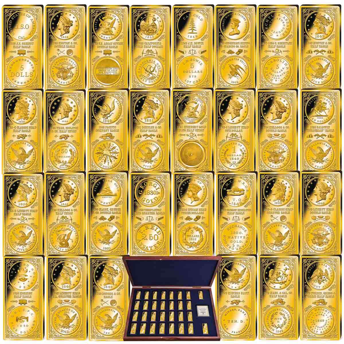 Coinage of the U.S. Gold Rush 30-Piece Ingot Set | Gold-Layered ...