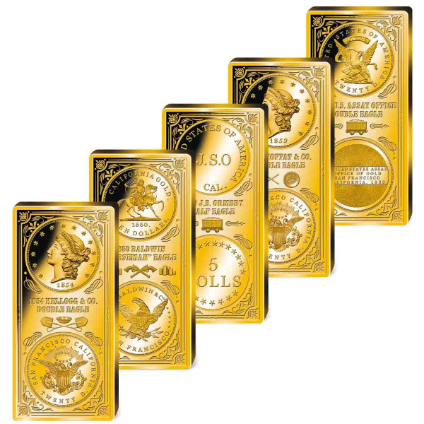 Coinage of the U.S. Gold Rush 30-Piece Ingot Set | Gold-Layered ...