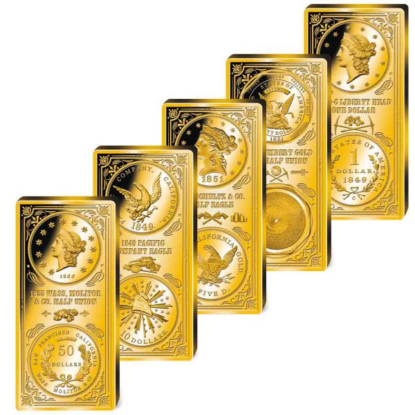 Coinage of the U.S. Gold Rush 30-Piece Ingot Set | Gold-Layered ...