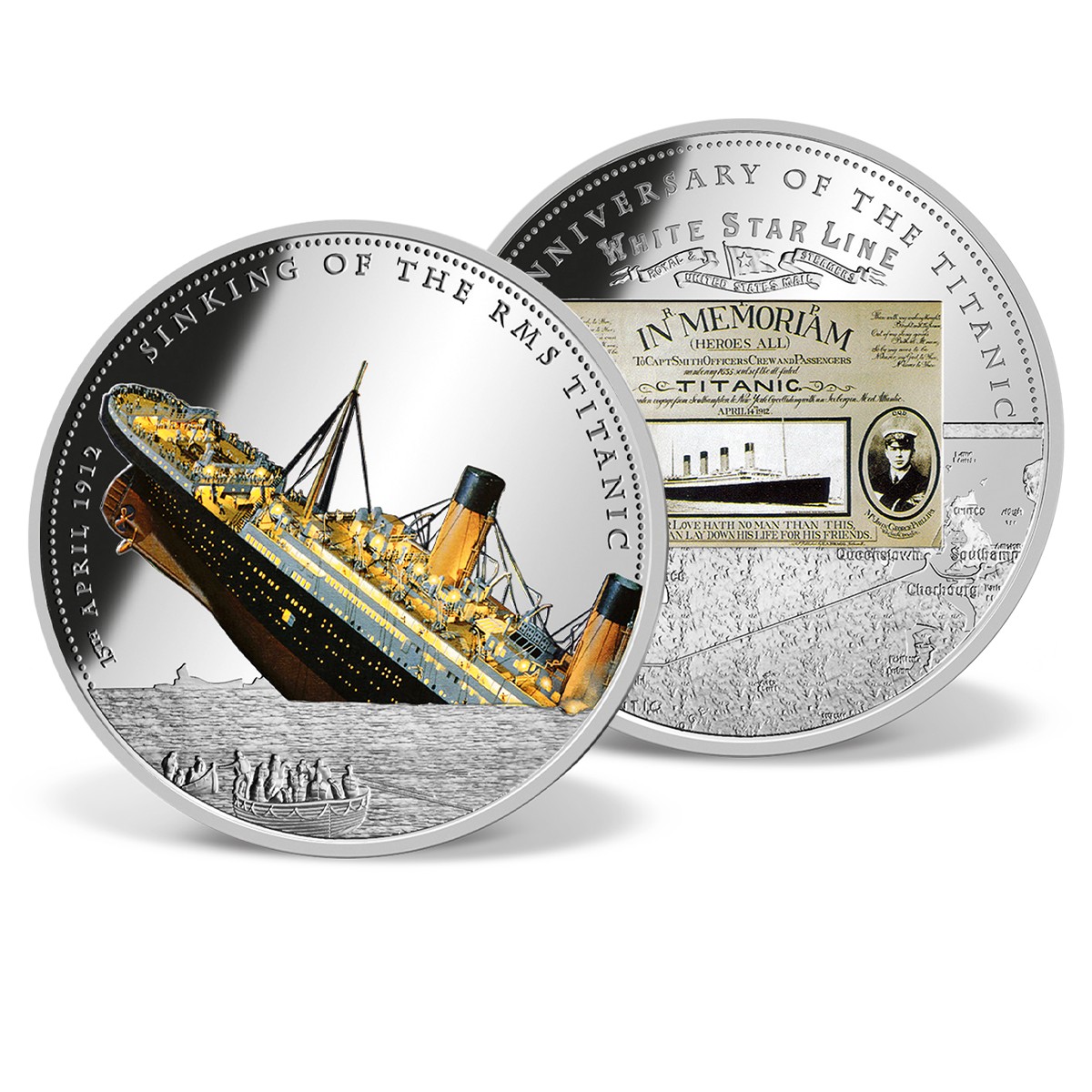 Sinking of Titanic Comm.Strike | Silver-Plated | Silver | American Mint