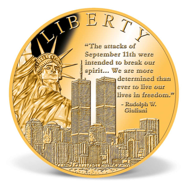 Liberty Remembering 9/11 Commemorative Coin | Gold-Layered | Gold ...