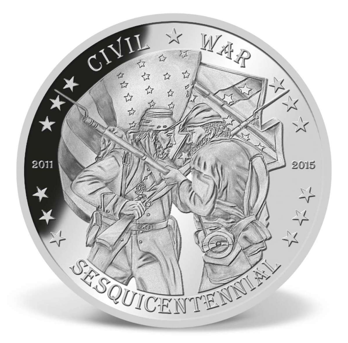 Heroes and Flags of the Civil War Commemorative Color Coin | Silver ...