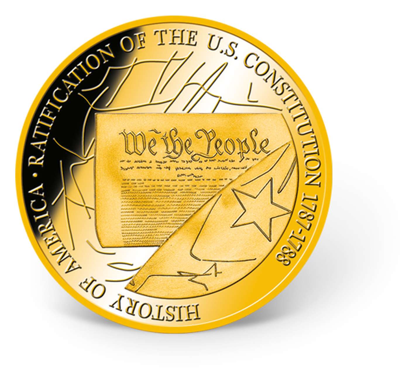 U.S. Constitution Precious Metal Coin Set | Gold-Layered | Gold ...